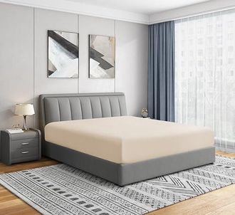 Cathay Home Spannbettlaken f&uuml;r Doppelbett, doppelt geb&uuml;rstet, ultraweich, Knitter- und lichtbest&auml;ndig, nur 40,6 cm tiefes Spannbetttuch, Gute Passform f&uuml;r 35,6-45