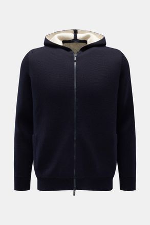 04651/ Herren - Strickjacke Outdoor Hooded Cardigan navy/creme