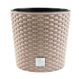 Prosperplast Runder Pot 37,65 Liter mit Einer Zeit mit Mocca -Pflanze 40 x 40 x 37,5 cm