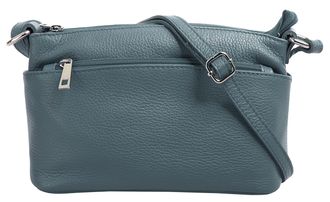 Cluty Umh&auml;ngetasche echt Leder Damen | Made in Italy, Crossbody Bag, Messenger Bag mit Rei&szlig;verschluss, Schultertasche aus Rindleder | 020617