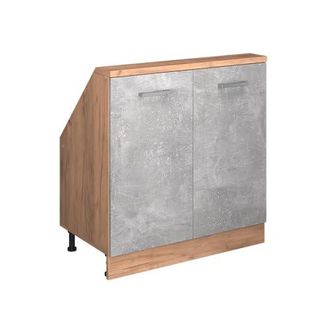 Vicco Meuble de Rangement sous Pente Rion, B&eacute;ton/Force dor Ch&ecirc;ne, avec 2 Portes