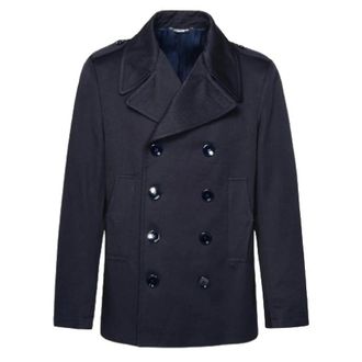 Dolce & Gabbana Homme, Manteaux, Bleu, Taille: M Caban Crois&eacute;