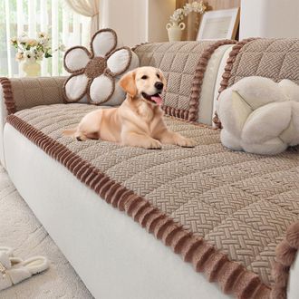 Generic Möbelschoner Weiches Kord Couch überzug, Dicke Gemütlich Sofa Cover für 2 3 4 Sitzer, Anti-Rutsch Sofabezug(Brown,105x160)