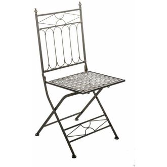 Clp Chaise de jardin avec motifs d&eacute;coratifs au dos et encadrer diverses couleurs colore : Bronze