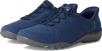 Skechers Modern Comfort Womens Womens Breathe Easy-Knitty Waves Hands Free Slip-Ins Sneaker, Navy, 8.5