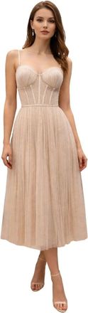 Elisabetta Franchi Femme, Robes, Beige, Taille: 40 FR Robe Midi Bustier