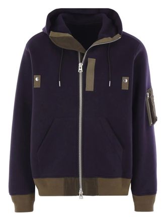 sacai hoodie à fermeture zippée - Violet