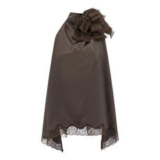 Magda Butrym Bluse 01 Seidensatin-Top - - Tops - Damen - Braun - M