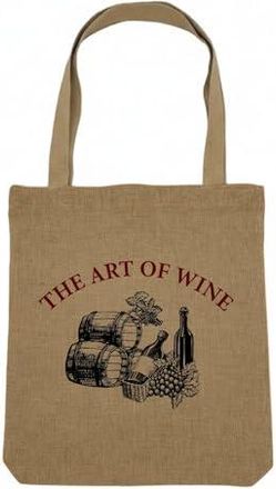 Fabulous Sac Shopping Tote Bag Aspect Lin - The Art of Wine Alcohol Party Culture - Sac de Courses Toile Epaisse 360g Beige Naturel Cabas Port&eacute; Epaule Solide I