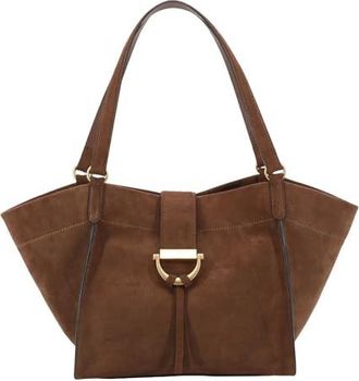 Abro Cuir sac &agrave; &eacute;paule sac shopper Leather Suede Shopper Temi Wood brun