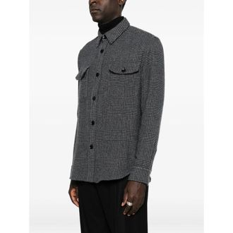 Brioni Prince of Wales Check Cashmere Overshirt - Gray
