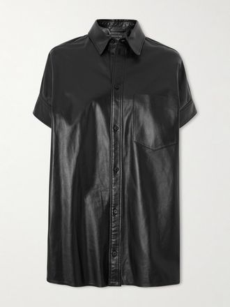 Balenciaga Hemd Aus Leder - Schwarz