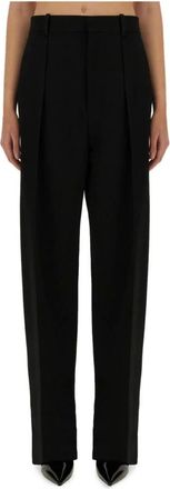 Bottega Veneta Femme, Pantalons, Noir, Taille: 34 FR Pantalon Large Pliss&eacute; en Laine