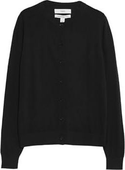 Marks and Spencer Gilet Pur Laine de m&eacute;rinos &agrave; Encolure Ronde Noir Femmes UK 16 (EU 44)