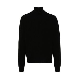 Rick Owens Schwarzer Gestrickter Crew Neck Pullover - - Knitwear - Herren - Schwarzk - M