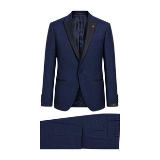 Manuel Ritz Homme, Costumes, Bleu, Taille: L Costume crois&eacute;
