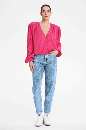Benu Bluse mit V-Ausschnitt