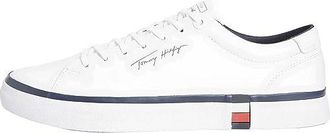 Tommy Hilfiger Homme Modern Vulc Corporate Leather FM0FM04922 Baskets vulcanisées, Blanc (White), 46 EU
