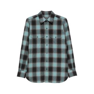 Tom Ford B&uuml;rstenkariertes Hemd im Military-Fit - - Shirts - Herren - Mehrfarbig - M