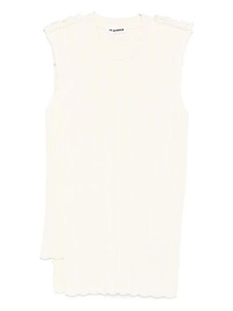 Jil Sander haut côtelé à design sans manches - Tons neutres