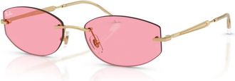 Ray-Ban Unrahmbare Sonnenbrille mit unregelm&auml;&szlig;igem Design - - Accessories - unisex - Gelb - 55 MM
