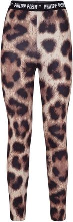 Philipp Plein Femme, Pantalons, Brun, Taille: 42 FR High Waist Pantalons