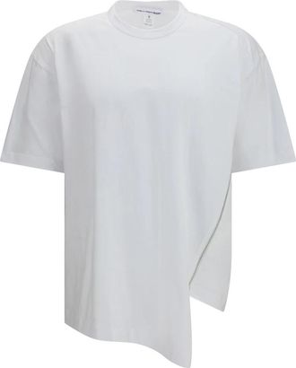 Comme Des Gar&ccedil;ons Baumwoll-T-Shirt mit seitlichem Rei&szlig;verschluss - - Tops - Herren - Wei&szlig; - S