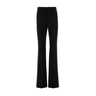 Balenciaga Schwarze Nadelstreifen Wollhose - - Trousers - Damen - Schwarzk - M