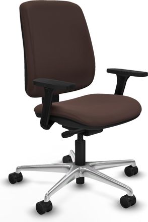 Piqueras y Crespo Alares B&uuml;rostuhl aus Kunstleder mit 3D-Armlehnen, ausgestattet mit Syncro/Traslack und Schaumstoff, Rollen 65 mm, Nylon, Dunkelbraun