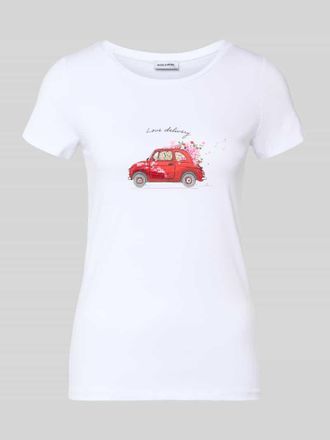 More & More T-Shirt mit Motiv-Print und Pailletten
