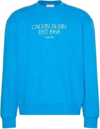 Calvin Klein Homme, Sweatshirts et sweats &agrave; capuche, Bleu, Taille: XS College SweaT-shirt