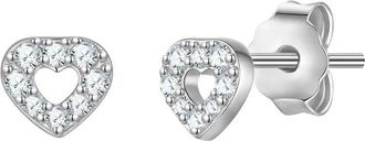 Glanzst&uuml;cke M&uuml;nchen Ohrringe - Sterling Silber Ohrstecker Herz - Gr. unisize - in Silber - f&uuml;r Damen