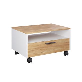 Vicco Couchtisch Bibo, Weiß/Goldkraft Eiche, 70 x 52.4 cm