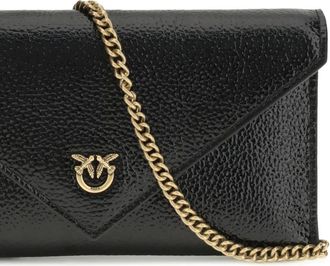 Pinko Love Birds Clutch in Kuvertform - Schwarz