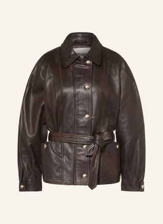 Maje Lederjacke Bianino braun