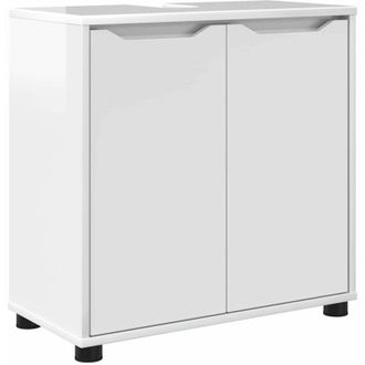 vidaXL Badezimmerwaschbecken-Schrank Hochglanz Wei&szlig; 60 x 30 x 60 cm vidaXL