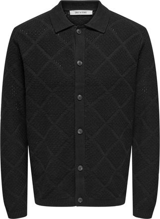 Only & Sons Herren Onsmap Life Reg Cardigan Knit, Schwarz, L EU