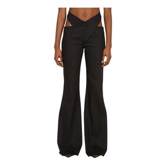 Di Petsa Crossover Waistband Pants - - Trousers - Damen - Schwarzk - S