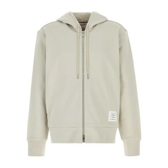 Thom Browne Homme, Sweatshirts et sweats &agrave; capuche, Gris, Taille: M Loopback Jersey 4-Bar Zip Up Sweat &agrave; capuche