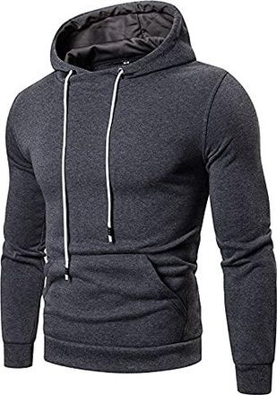 Generic Sweat &agrave; capuche pour homme - Confortable - D&eacute;contract&eacute; - Avec capuche - Pull de travail - Pull &agrave; capuche basique &agrave; manches longues - Pull de transitio