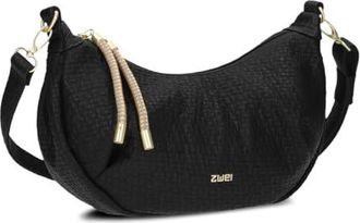 zwei Moon Bag Lola LO70 Sac &agrave; bandouli&egrave;re &eacute;l&eacute;gant en croissant de lune (4 litres) avec sangle r&eacute;glable, 2 compartiments int&eacute;rieurs en maille, porte-cl&eacute;s am