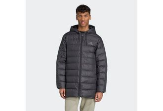 adidas Daunenjacke ESSENTIALS CLIMAWARM 3-STREIFEN LIGHT DAUNENPARKA MIT KAPUZE Winterjacke Herren