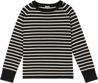 Oltre Femme, Pulls, Noir, Taille: 44 FR Pull Ray&eacute; avec Boutons au Dos