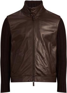 Emporio Armani Veste col montant en cuir de mouton
