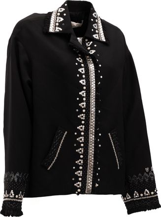 Valentino Garavani Womens Black Embellished Jacket Clothing