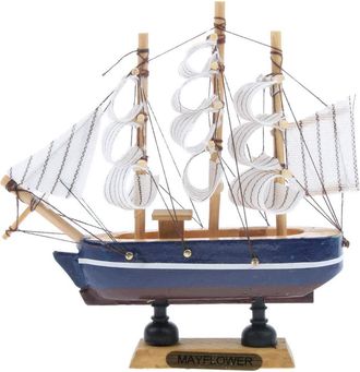 SM SunniMix Holz Modellschiff Segelboot Tischplatte Deko Dekorationsgegenstand Segeln Modellschiff Segelschiff Schiffchen 14cm