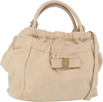 Ferragamo Sac &agrave; main en cuir Pre-owned - Femme - Pre-owned - Beige - Taille: ONE Size