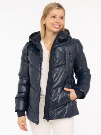 Zwillingsherz Steppjacke Zwillingsherz gl&auml;nzend, Kapuze, Herzchen-Pr&auml;gung am R&uuml;cken