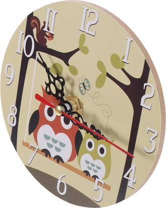 Soimiss Ger&auml;uschlose Tischuhr Holz Rund Vintage Stil Schlafzimmer B&uuml;ro Dekoration Ger&auml;uschlos