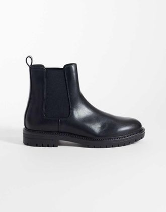 Asos Chelsea-Stiefel in Schwarz mit grob profilierter Sohle